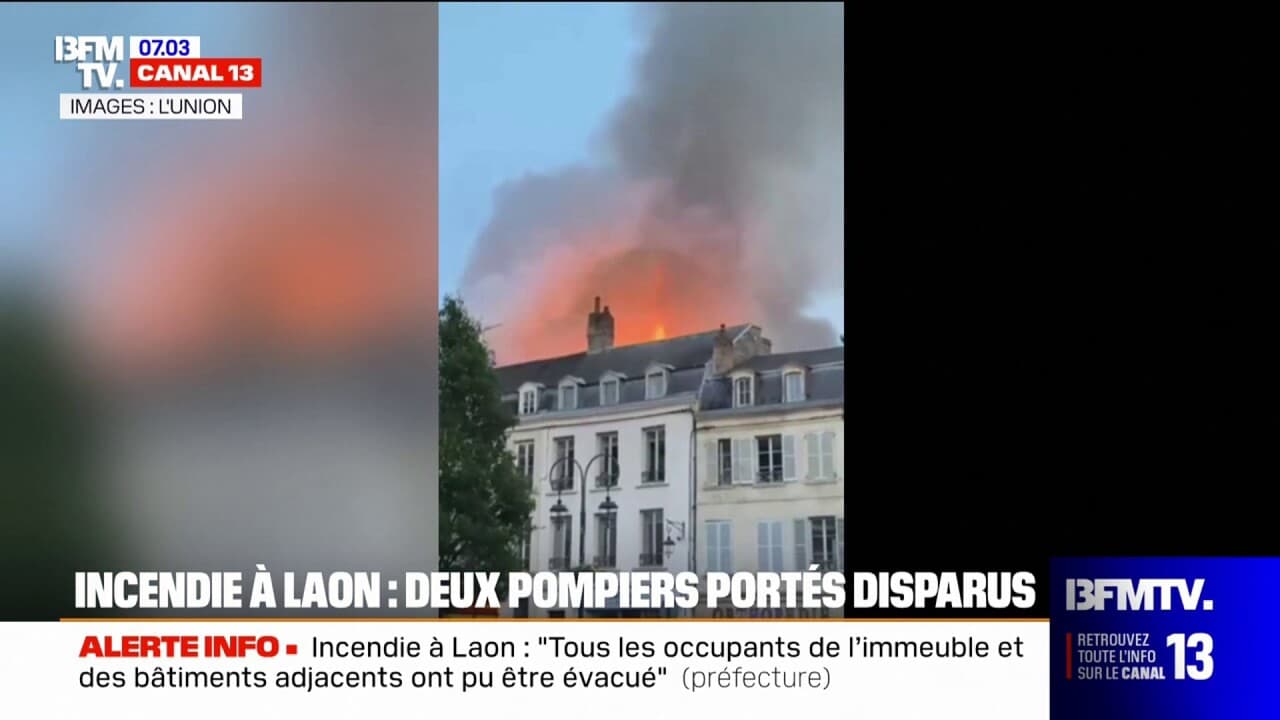 Deux pompiers portés disparus après l'effondrement d'un immeuble en feu à Laon, dans Aisne