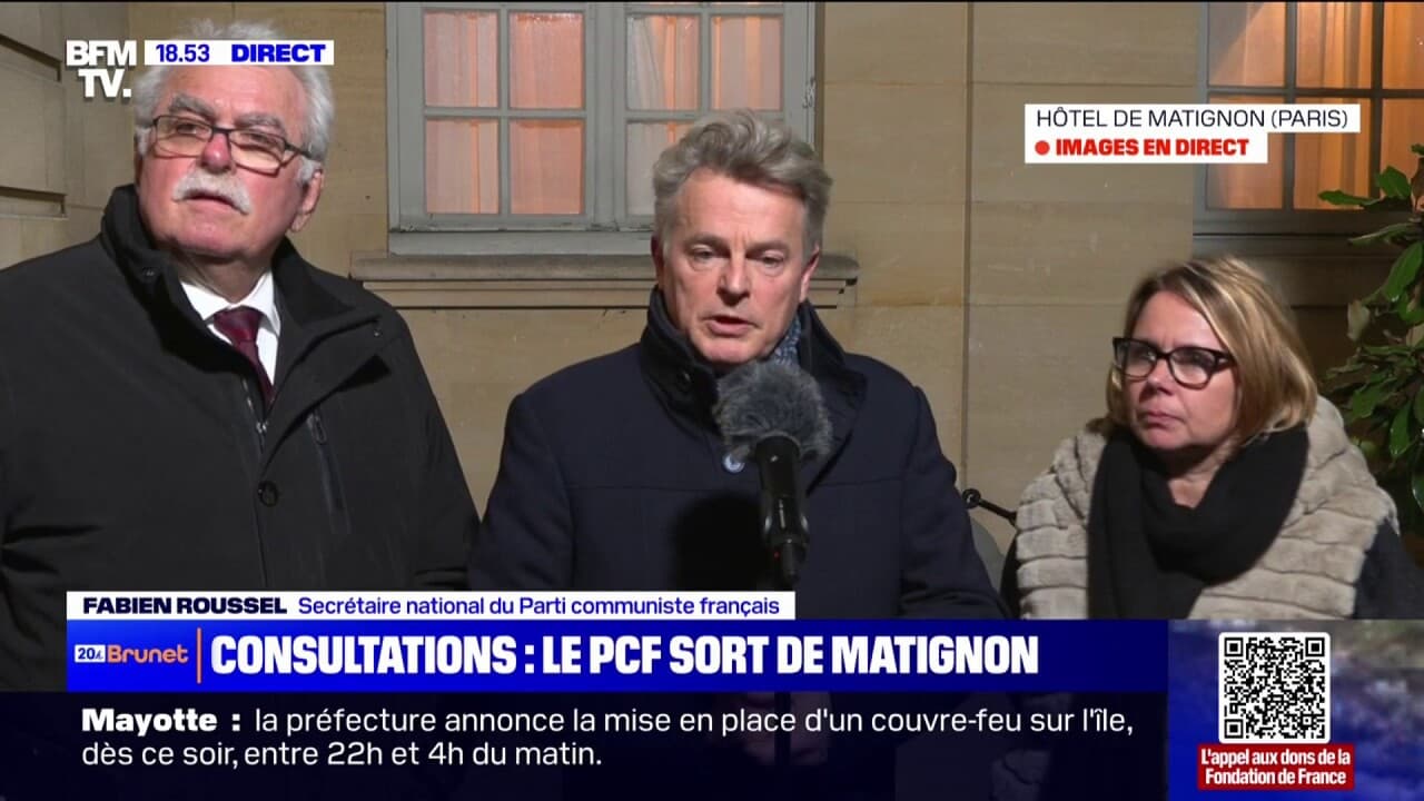Consultations à Matignon: "Un échange courtois mais franc", rapporte Fabien Roussel (PCF)