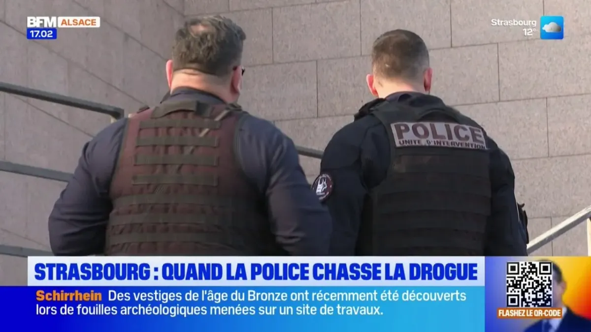 Strasbourg: une patrouille de police lutte contre le trafic de drogues