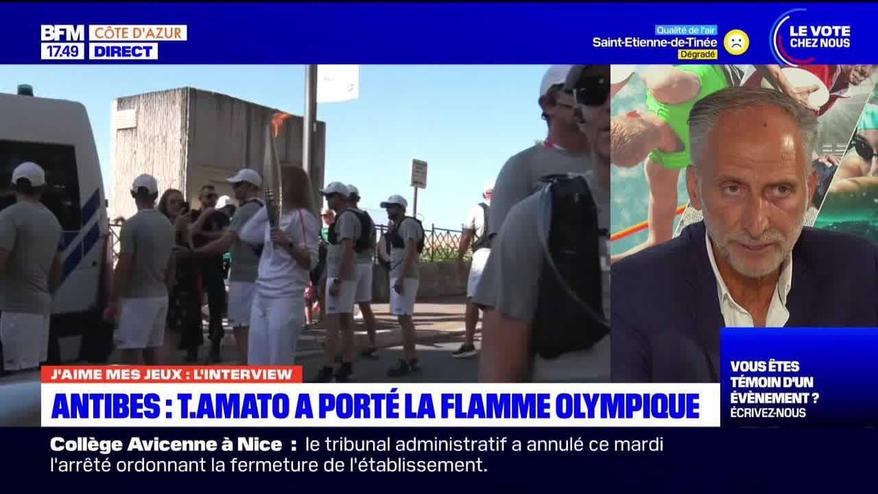 J'aime mes jeux du mercredi 3 juillet - Antibes : T. Amato a porté la flamme olympique