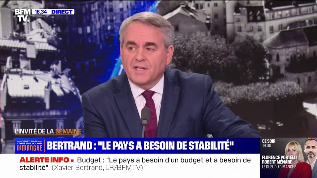 Xavier Bertrand (LR): "Le pays a besoin d'un budget et a besoin de stabilité"
