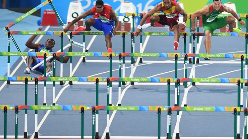 JO 2016, athlé : après sa chute improbable sur la 1ère haie, Jeffrey ...