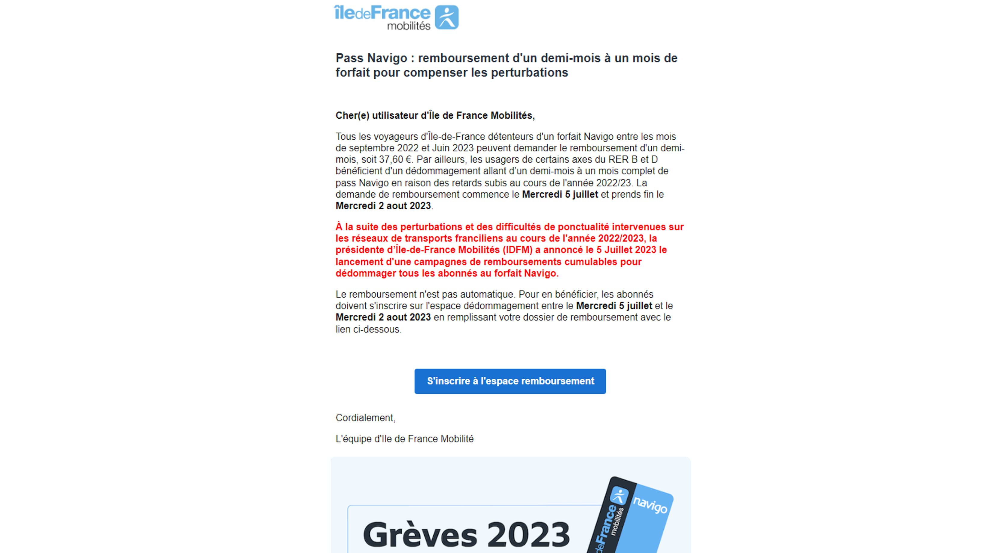 Remboursement du Pass Navigo: attention à ces faux mails très réalistes