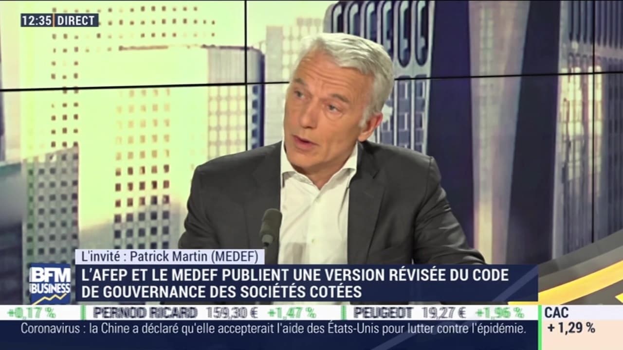 Patrick Martin (Medef France) : L'Afep et le Medef publient une version ...