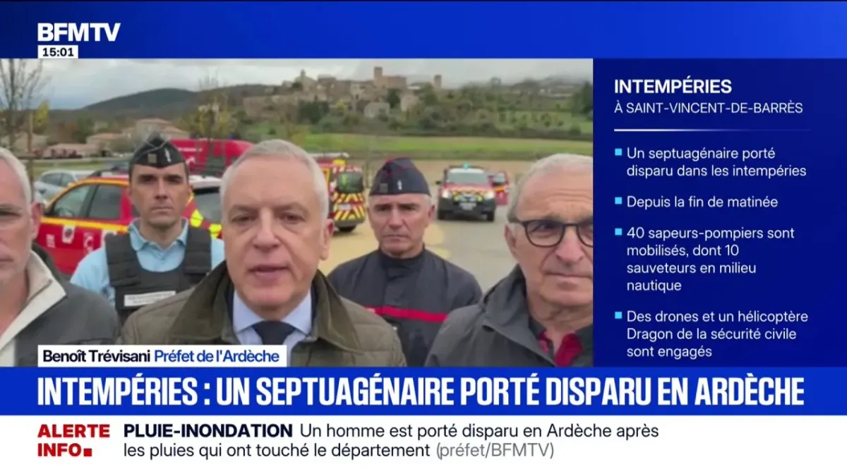 Un homme porté disparu en Ardèche après les fortes pluies qui ont ...