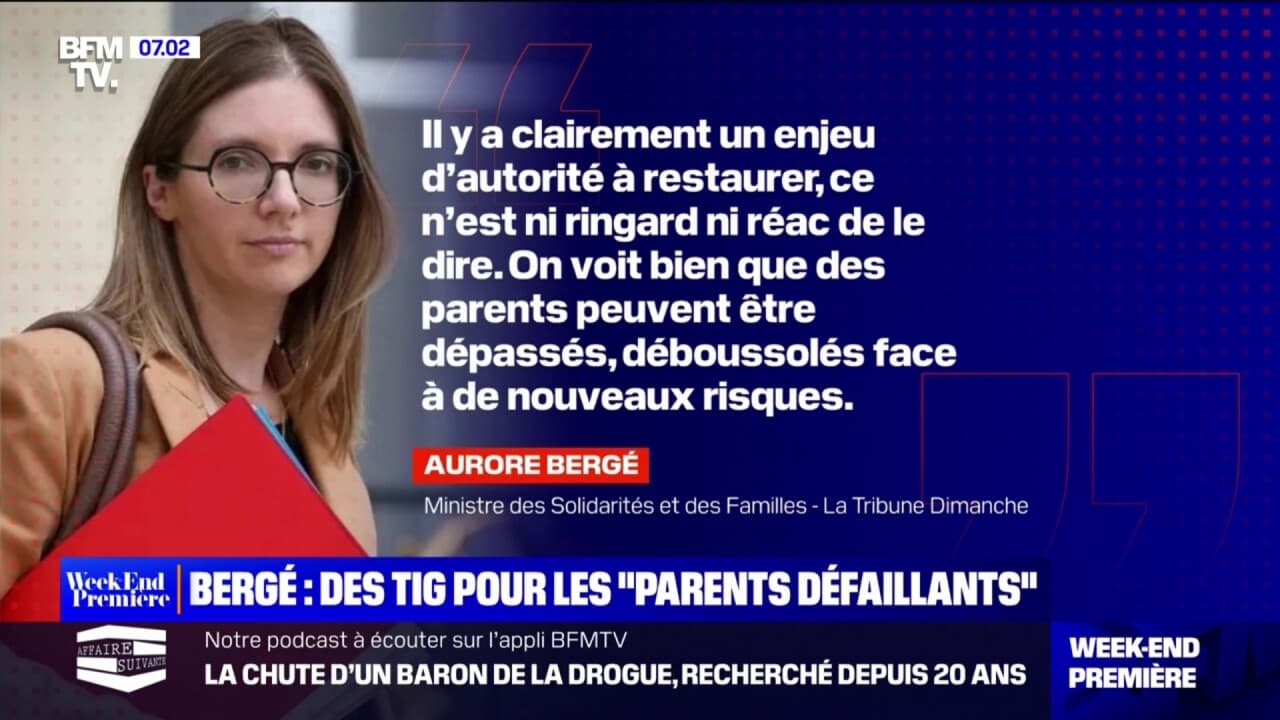 Aurore Bergé annonce des travaux d’intérêt général pour les "parents défaillants"