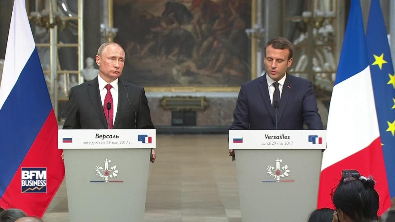 Discours d'Emmanuel Macron avec Vladimir Poutine