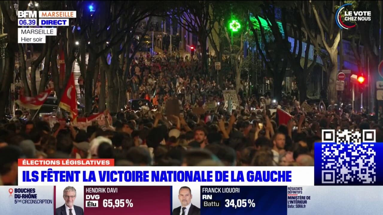 Législatives: à Marseille, 5.000 personnes ont fêté la victoire de la ...
