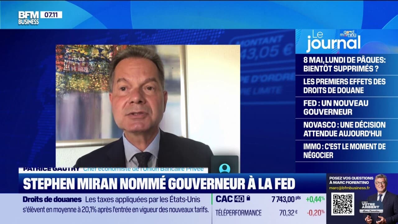 Quelles sont les positions de Stephen Miran, le nouveau gouverneur de la Fed nommé par Donald Trump?