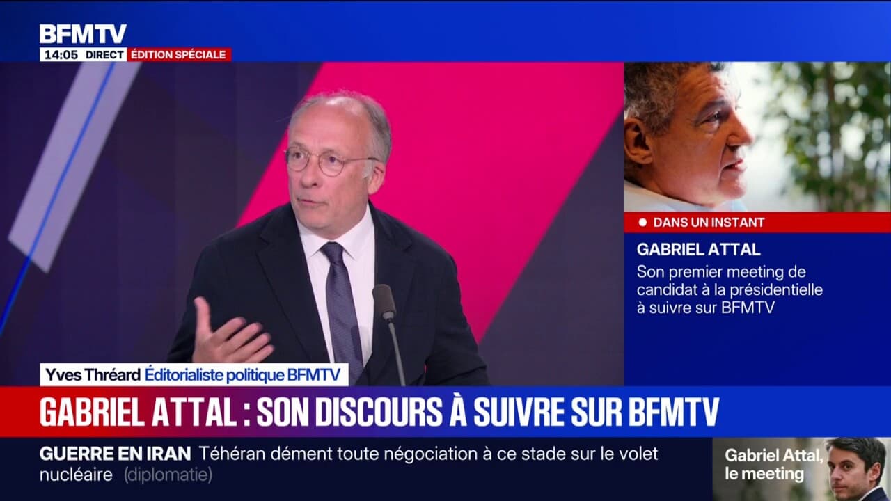 Meeting de Gabriel Attal, candidat en 2027 : "il doit créer une ...