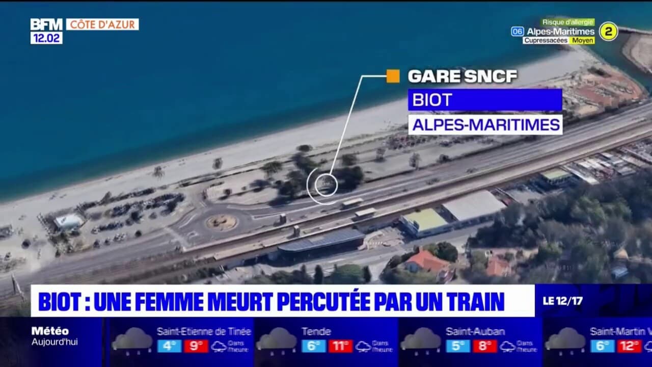 Biot: une femme meurt percutée par un train