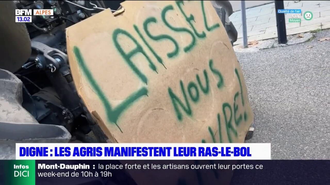 Digne-les-Bains: les agriculteurs manifestent leur ras-le-bol