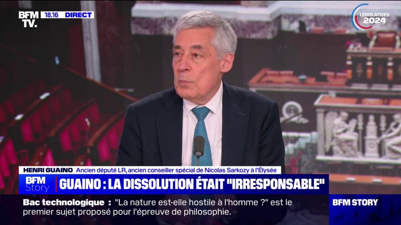 "Irresponsable": Henri Guaino (LR) réagit à la décision d'Emmanuel Macron de dissoudre l ...