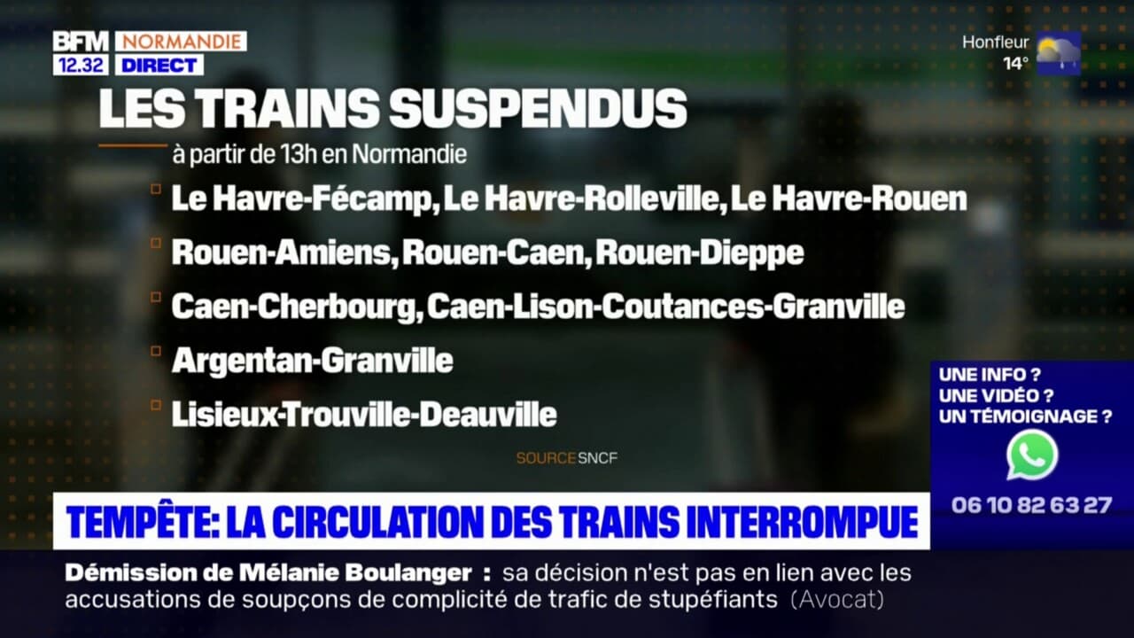 Normandie: le circulation des trains interrompue à partir de 13 heures ce jeudi