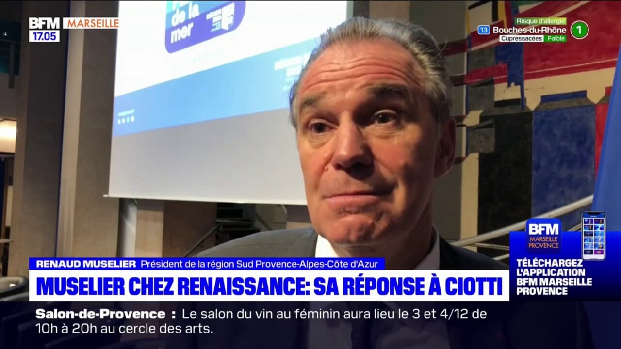 Renaud Muselier répond aux critiques d'Eric Ciotti sur son arrivée chez ...