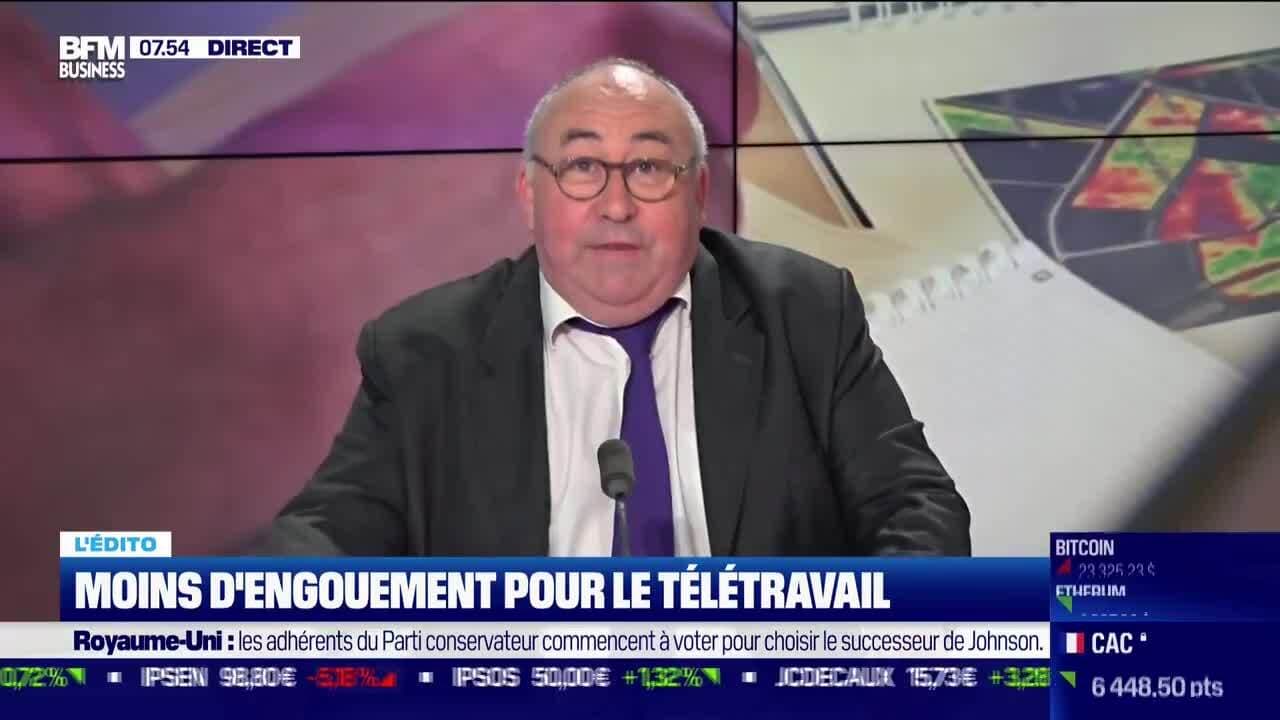 Emmanuel Lechypre : Moins d'engouement pour le télétravail - 01/08