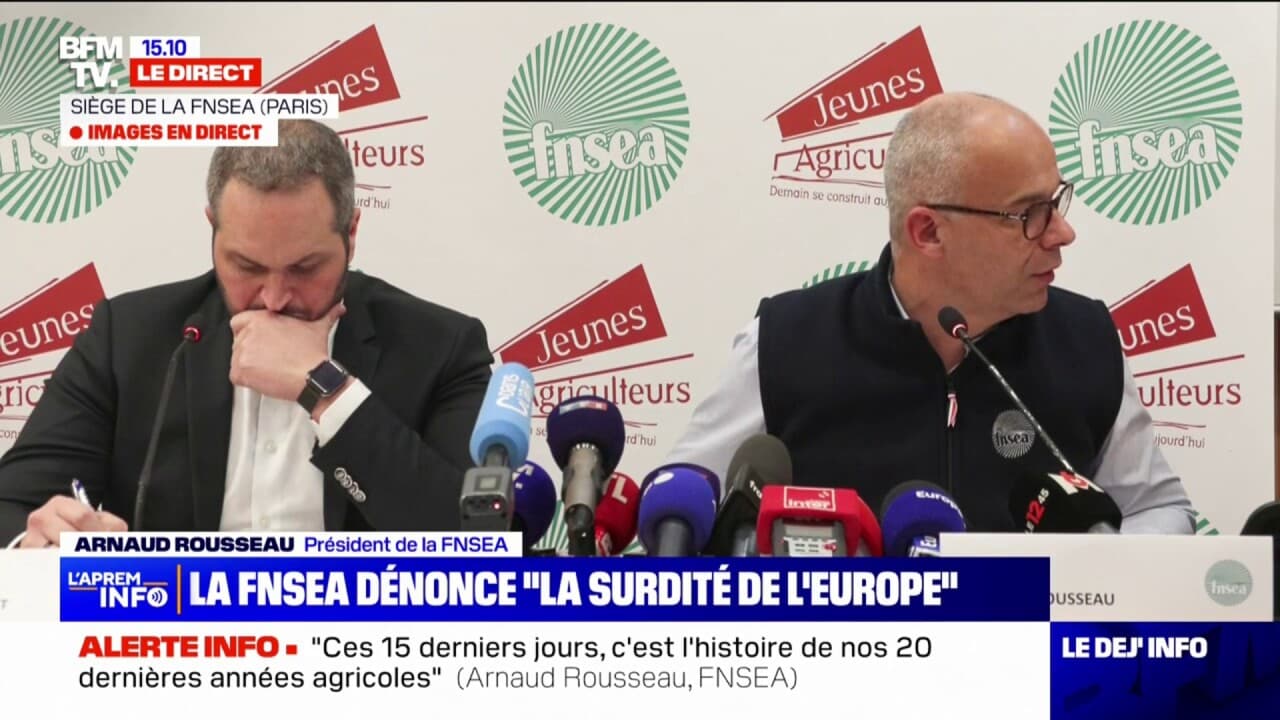 Arnaud Rousseau (FNSEA): "Le mouvement ne cesse pas, il se transforme"