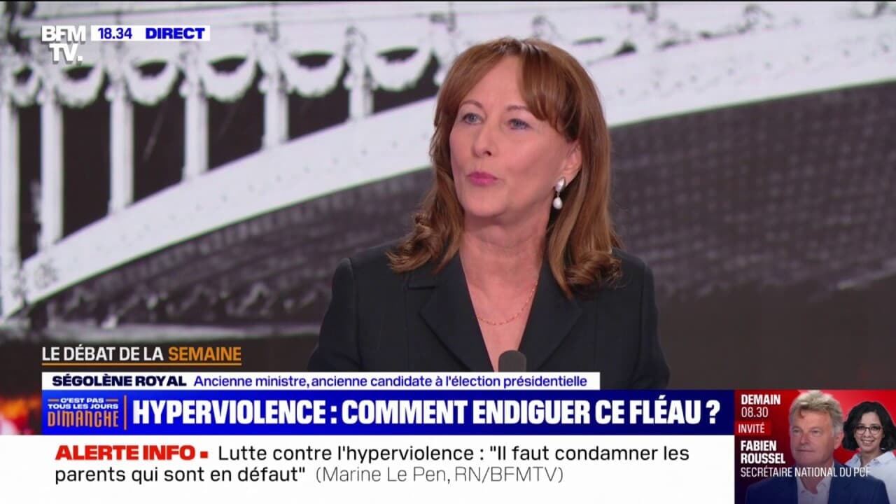Ségolène Royal (ancienne ministre) sur l'hyperviolence des jeunes: "Je ...