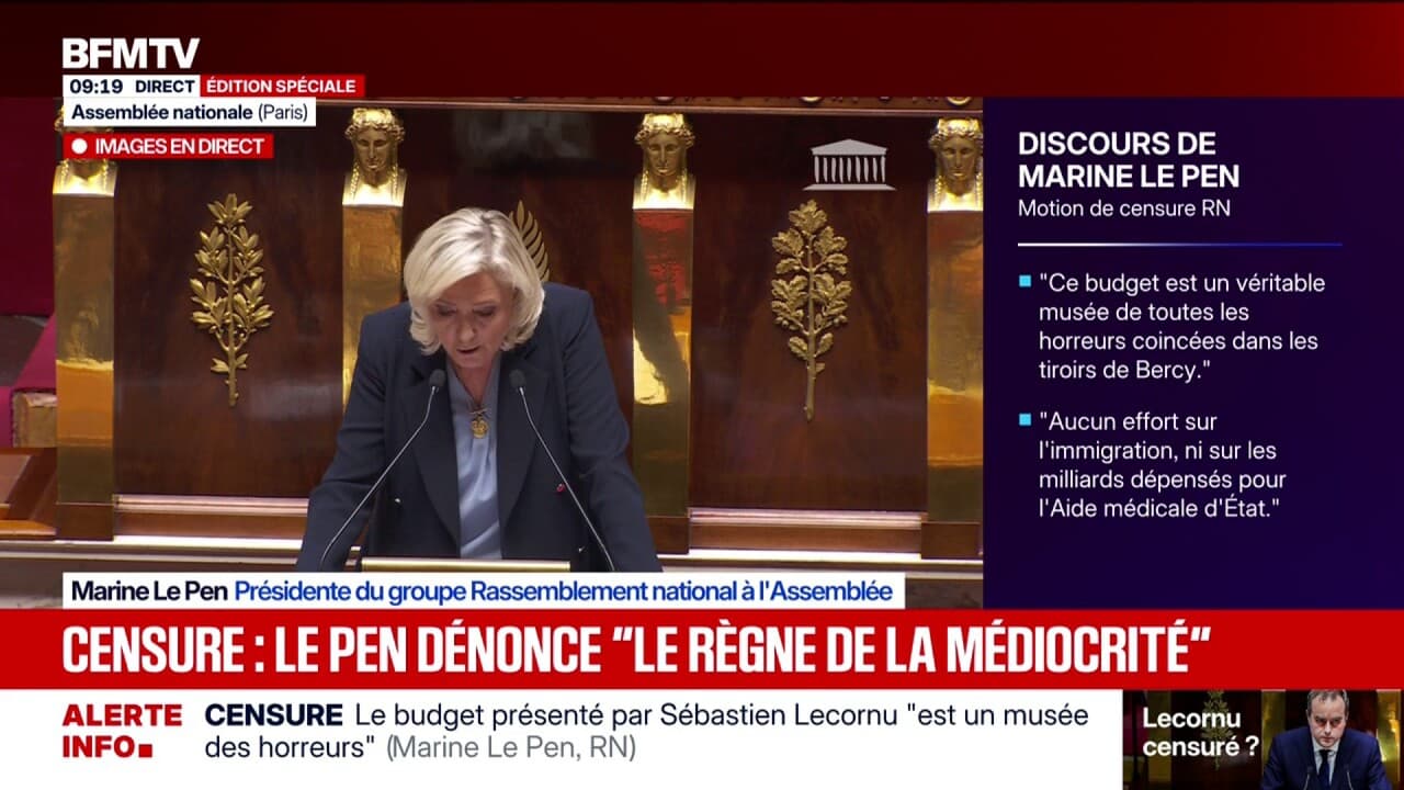 Marine Le Pen (RN): “Les maux de la France sont parfaitement connus ...