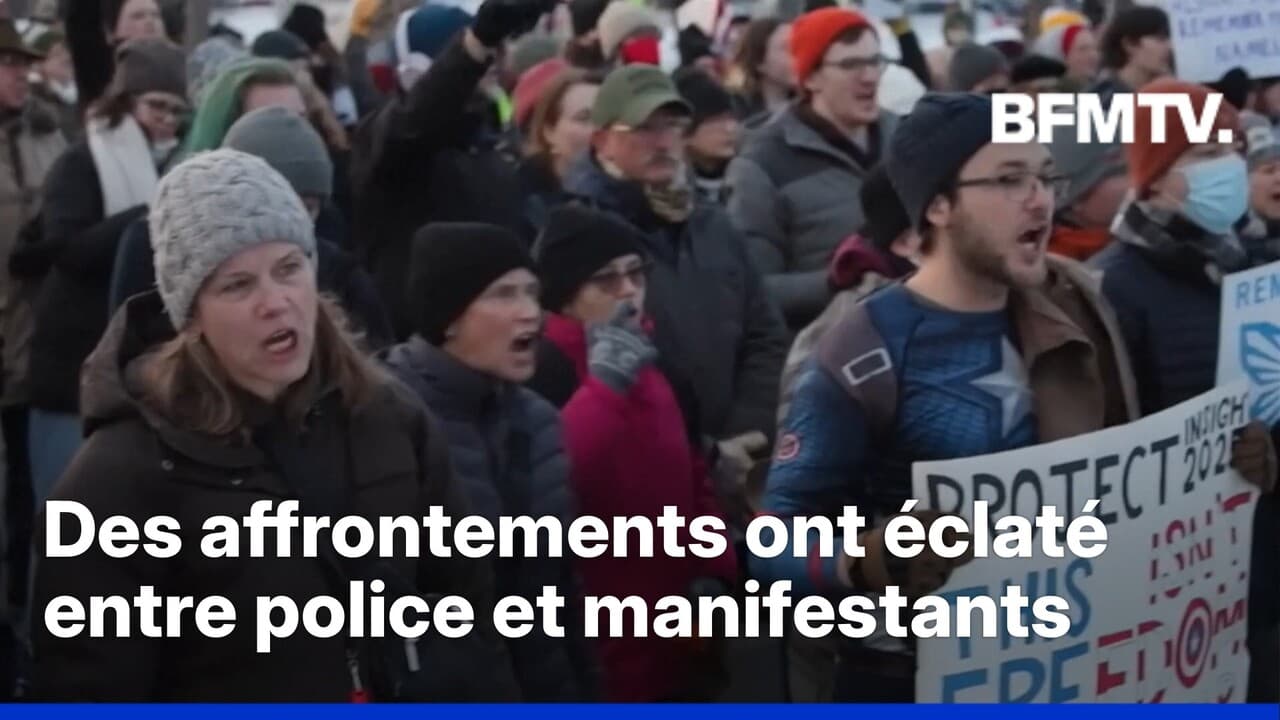 À Minneapolis, des habitants manifestent pour dénoncer la mort de Renee Nicole Good, abattue par ...
