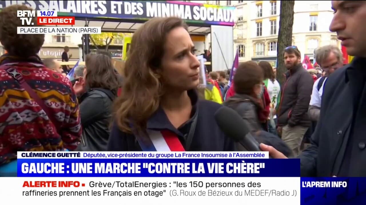 Pour Clémence Guetté, députée LFI, la "marche contre la vie chère" et les débats à l'Assemblée ...