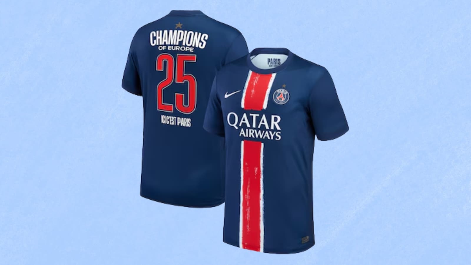 Quelques euros seulement pour ce maillot du PSG Champions d'Europe sur le site officiel