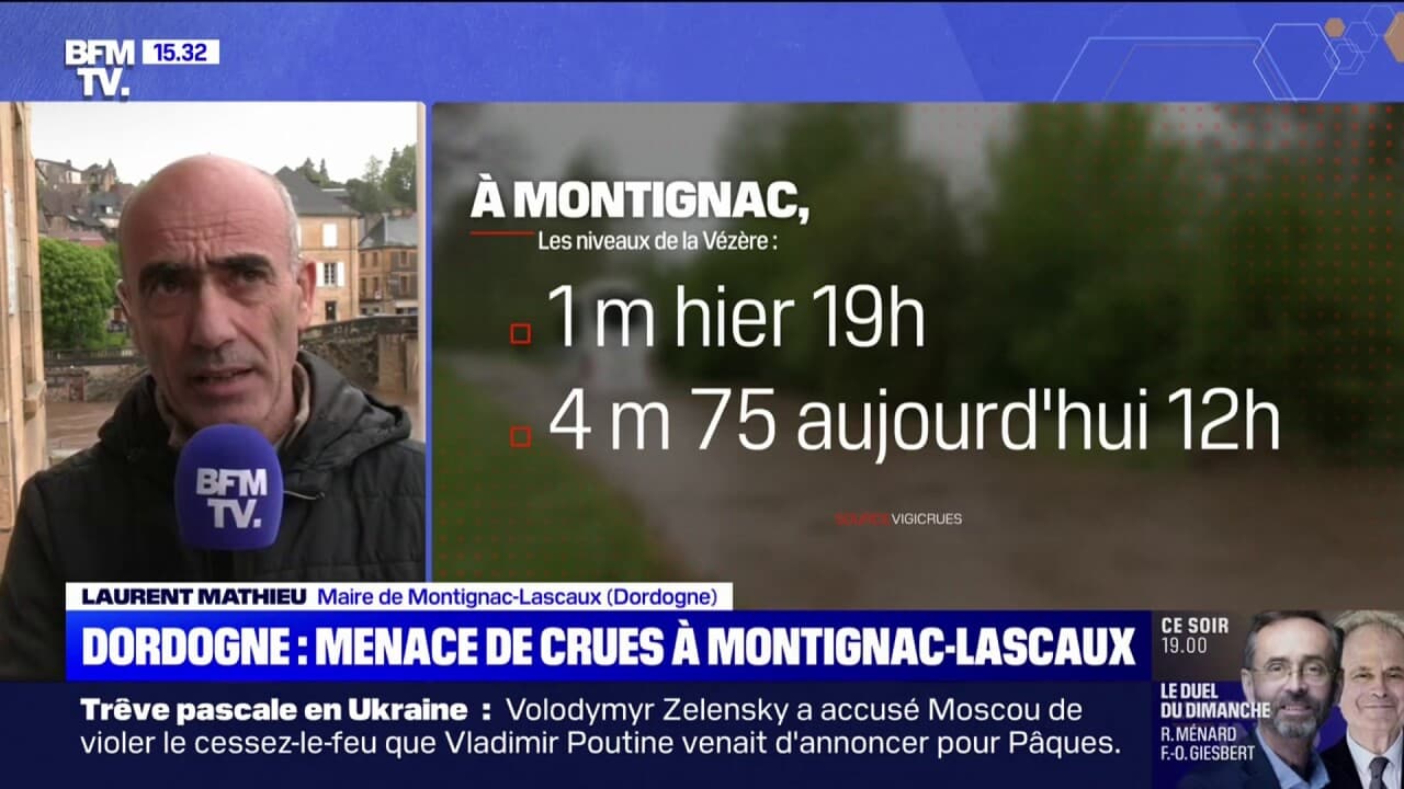 Crues à Montignac-Lascaux: le maire indique avoir déclenché une cellule de crise à partir de 16 ...