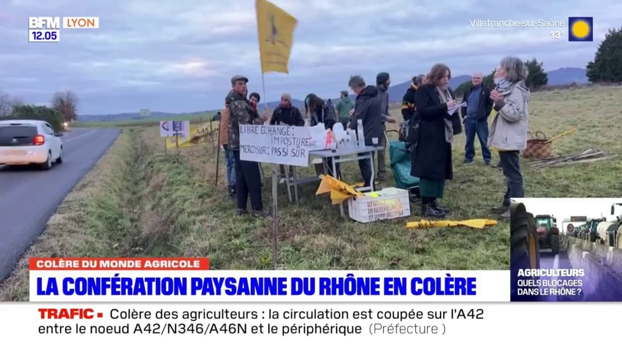 Colère des agriculteurs dans le Rhône: action symbolique de la ...