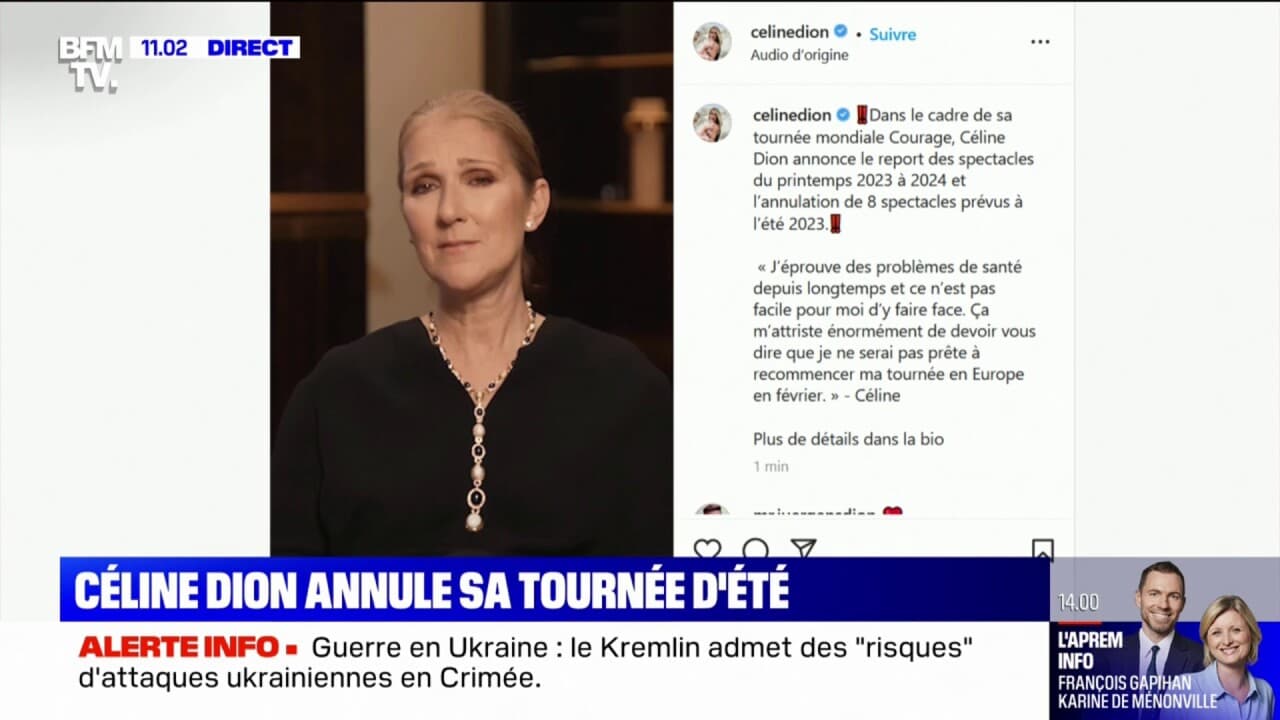 Atteinte d'un "trouble neurologique rare", Céline Dion annule une ...