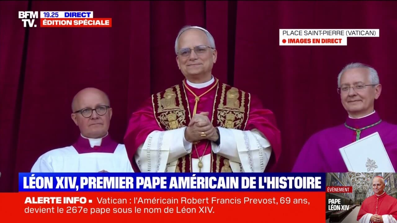 Le monde découvre le nouveau pape Robert Francis Prevost élu sous le ...