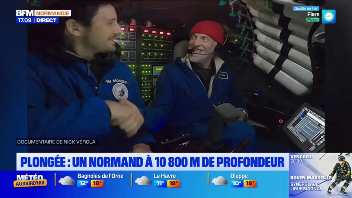 "On est tous super fier": un Normand plonge à 10.800 mètres dans l ...