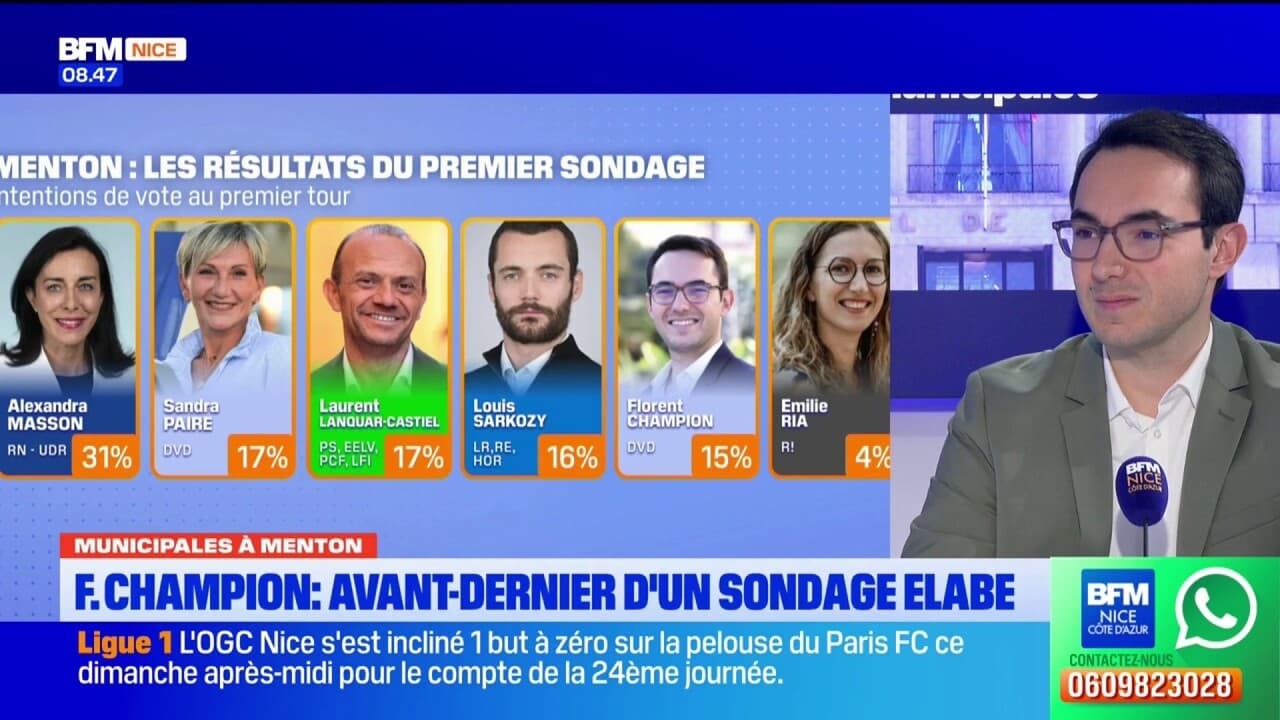 "La surprise à droite à Menton, c'est nous" : Florent Champion réagit ...