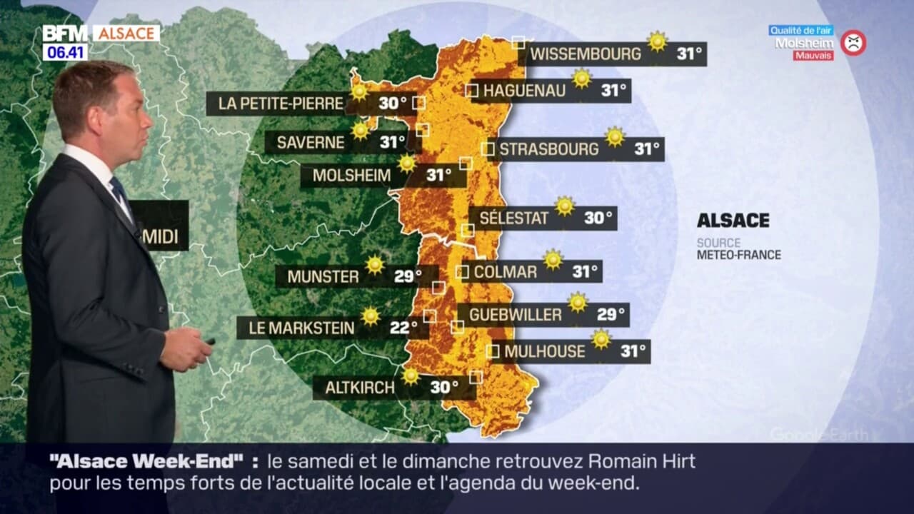 Météo Alsace: une journée très ensoleillée et très chaud, 31°C à ...