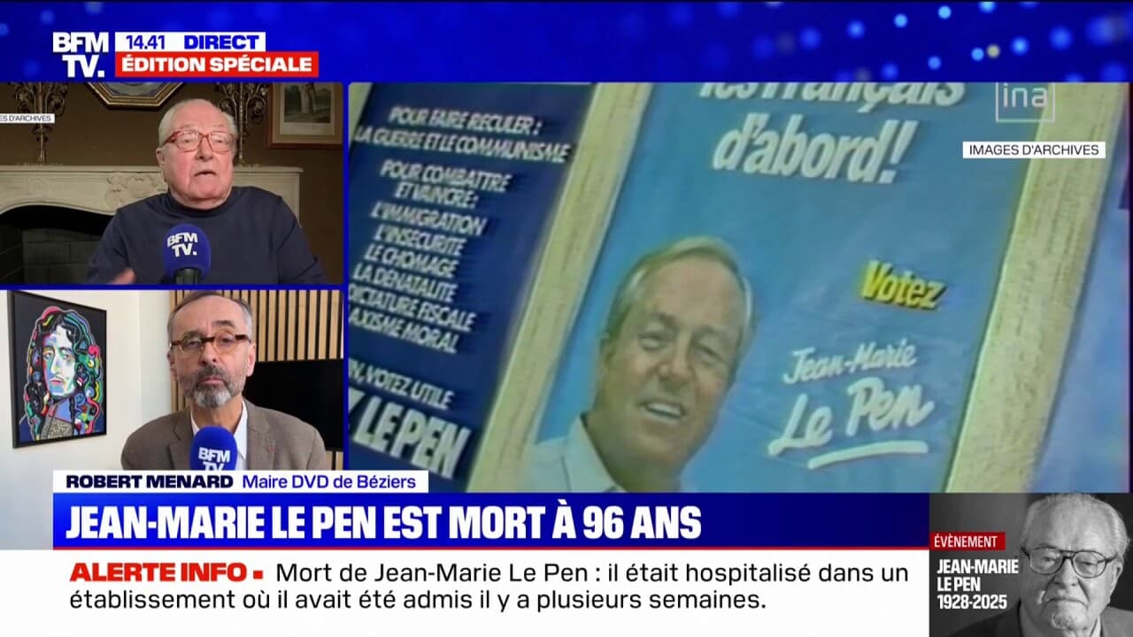 Mort de Jean-Marie Le Pen: "J'imagine le déchirement que ça doit être ...
