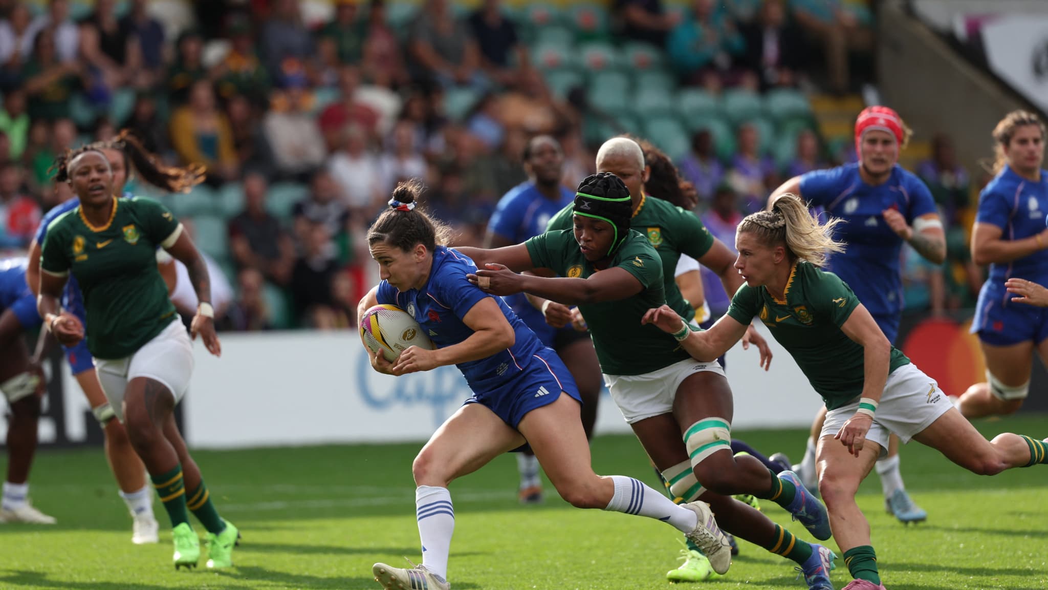 Coupe du monde de rugby féminine: la France déroule face à l’Afrique du ...