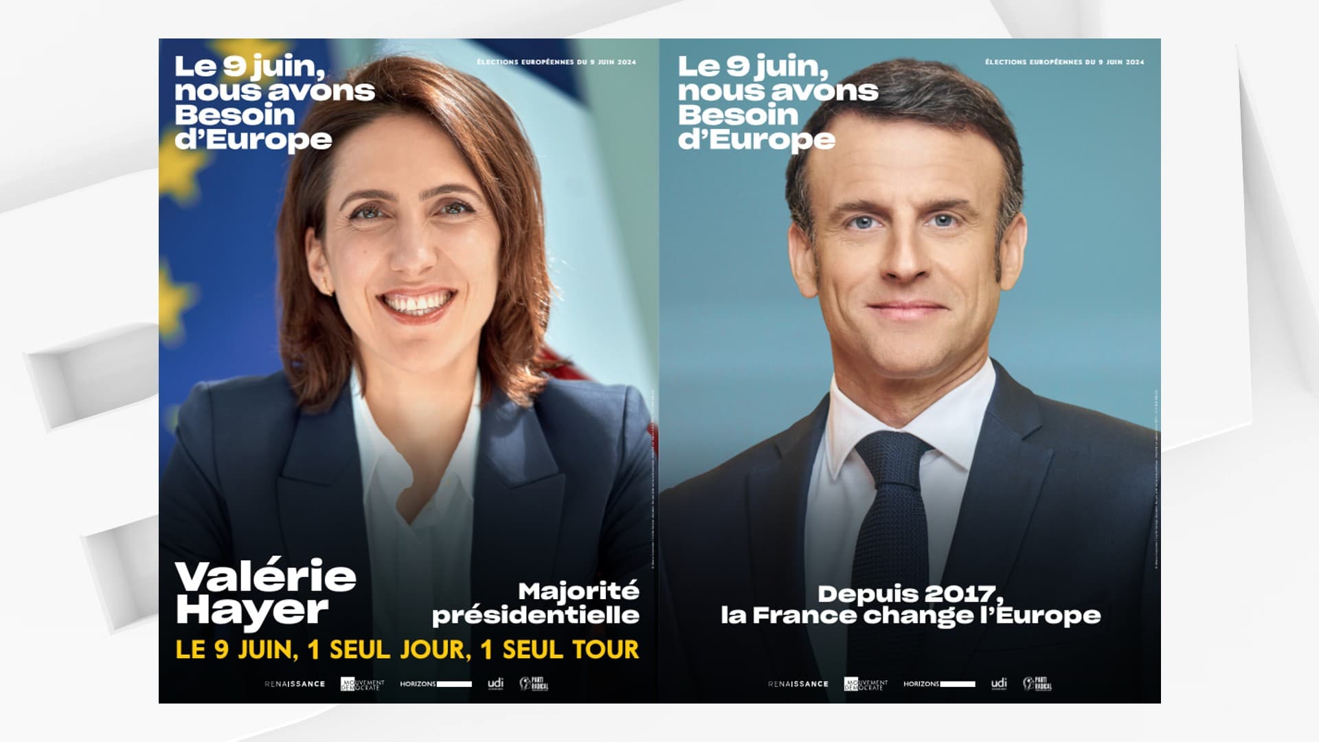 DOCUMENT BFMTV. Emmanuel Macron sur une affiche de campagne de ...