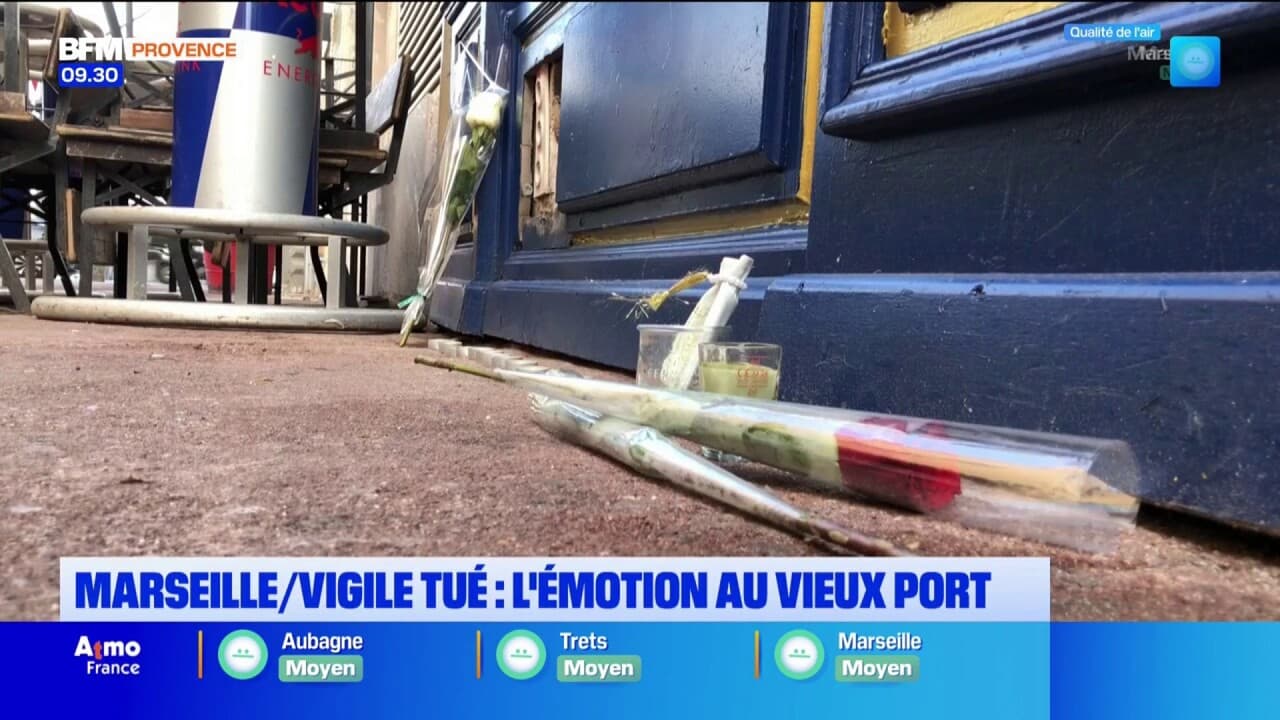 Vigile tué au Vieux-Port à Marseille : des fleurs et des bougies devant ...