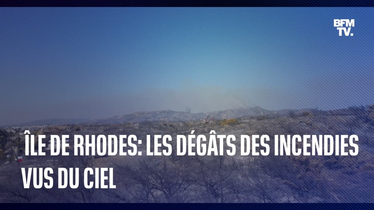 Île de Rhodes: les dégâts des incendies vus du ciel