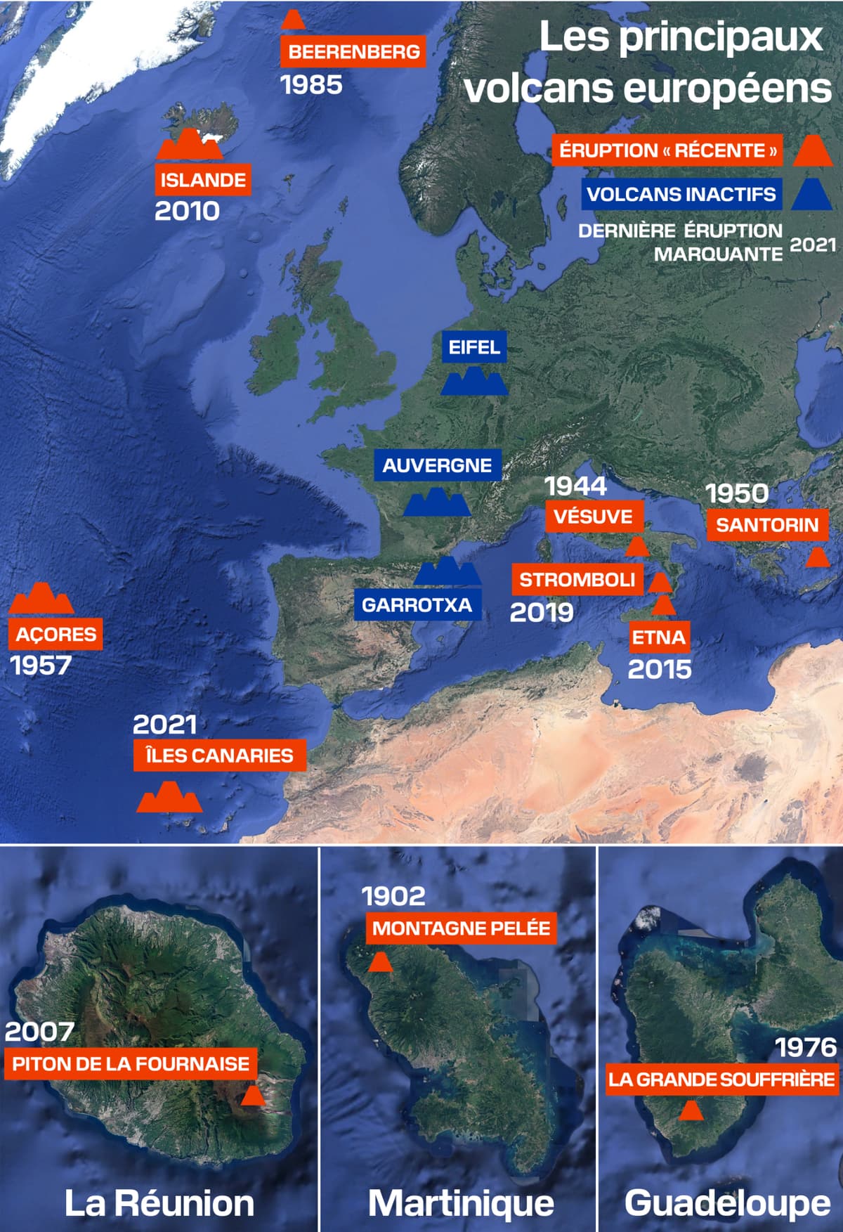 CARTE. Éruption aux Canaries: où se situent les principaux volcans ...