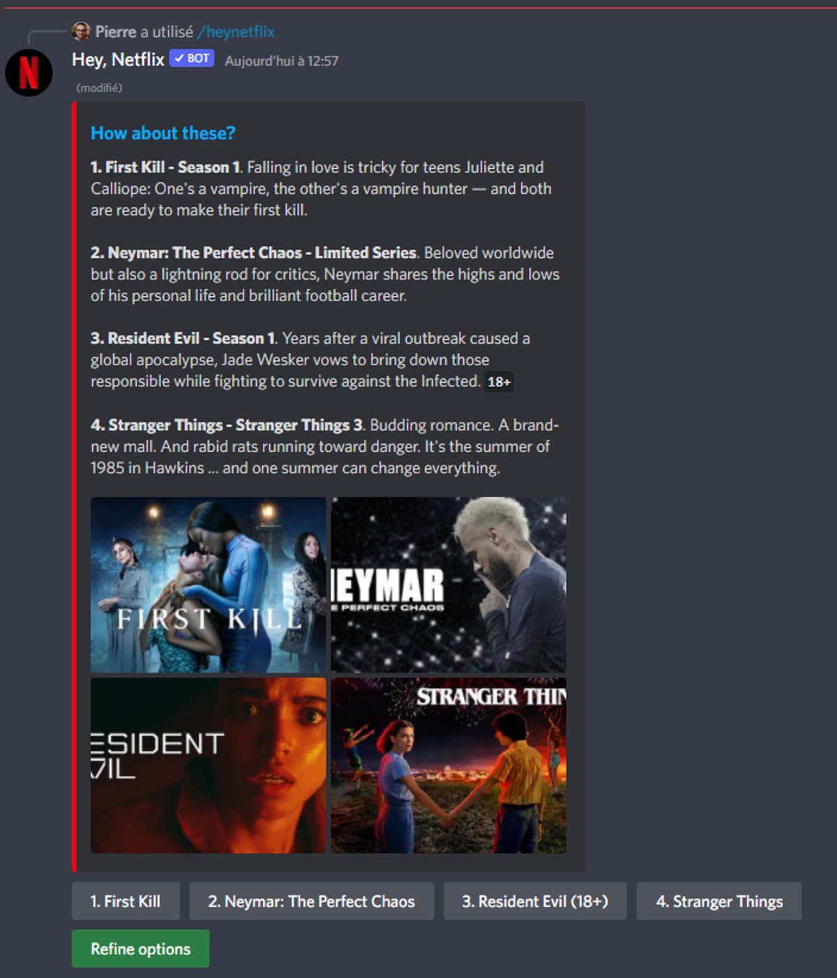 Netflix lance son bot sur Discord pour trouver l'inspiration, mais il ... Netflix lance son bot sur Discord pour trouver l'inspiration, mais il ...