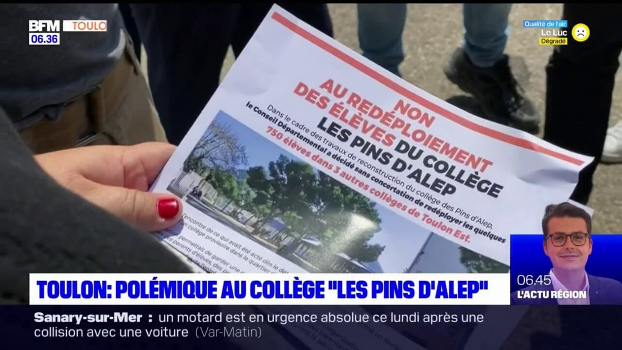 Toulon: parents et professeurs du collège "Les Pins d'Alep" s'opposent ...