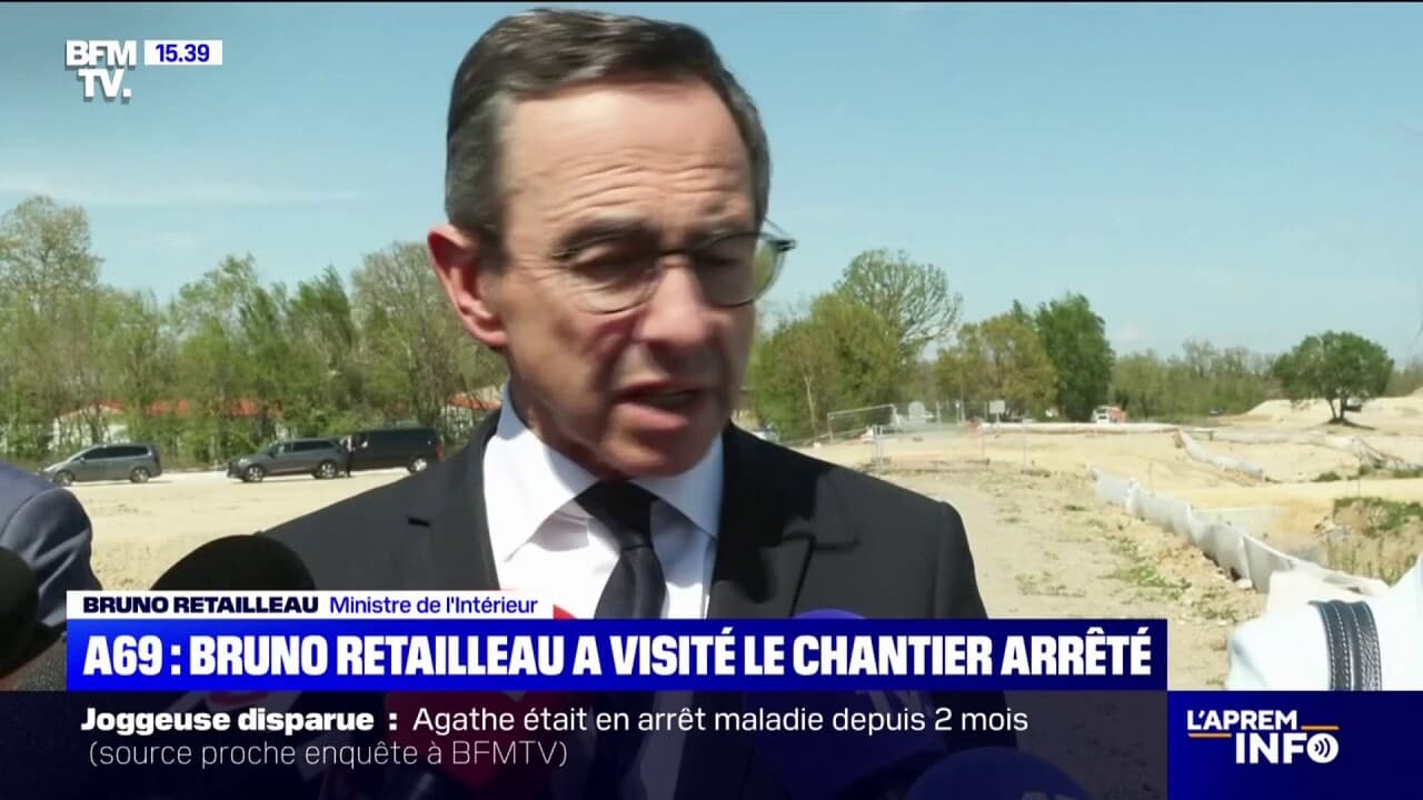 Bruno Retailleau en visite sur le chantier arrêté de l'A69