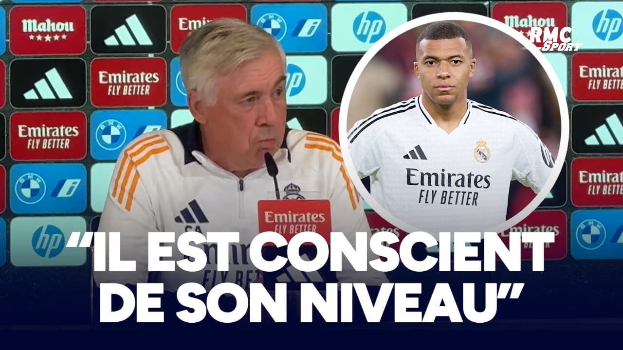 Real Madrid : Mbappé "conscient" de son niveau assure Ancelotti