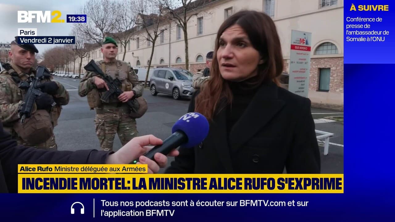 Incendie mortel : la ministre déléguée aux Armées Alice Rufo dit être ...