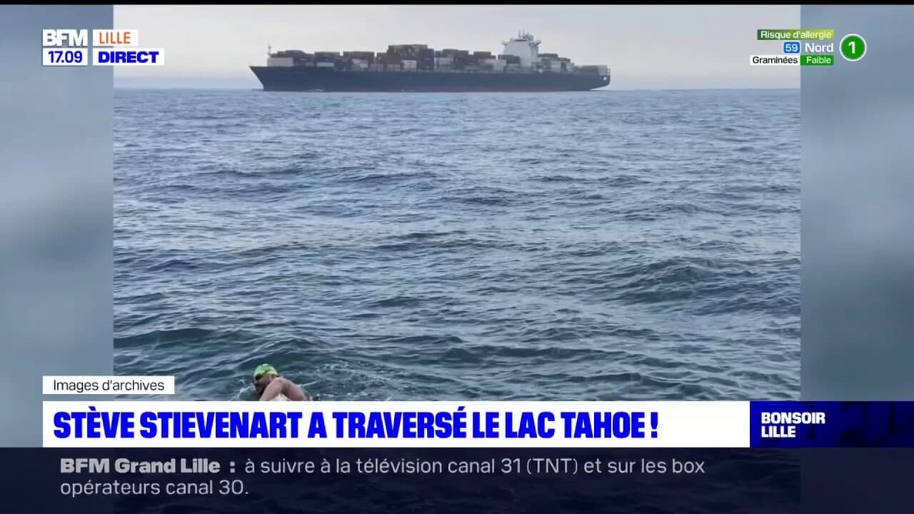 Stève Stievenart, le "phoque" de Wimereux, a traversé le lac Tahoe à la ...