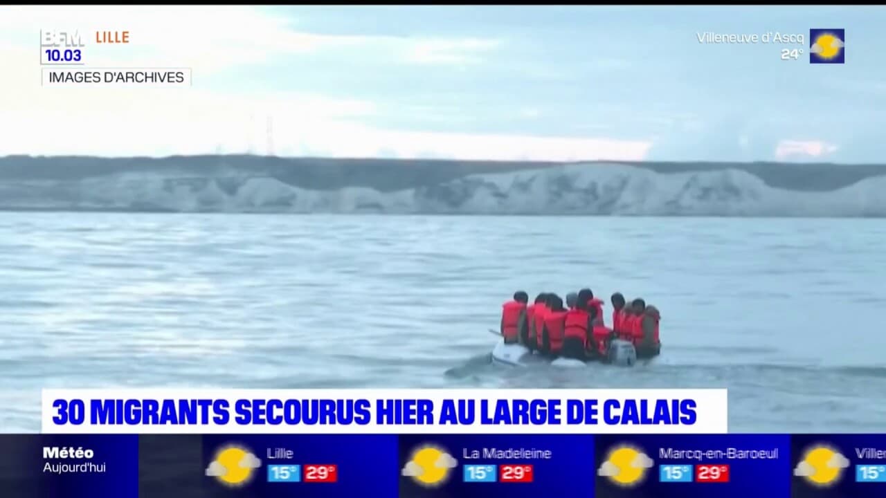 Une trentaine de migrants secourus au large de Calais Une trentaine de migrants secourus au large de Calais