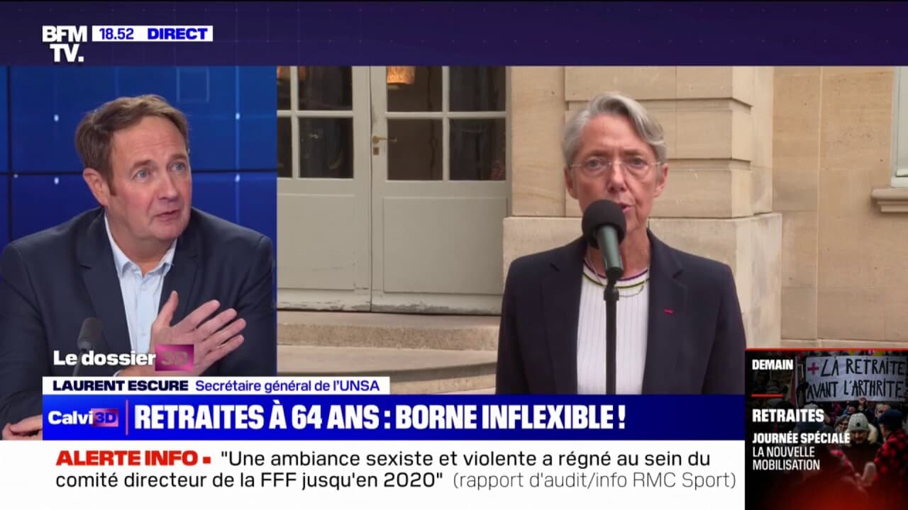 Les 64 ans non négociables? Pour Laurent Escure (Unsa), "c'est une ...