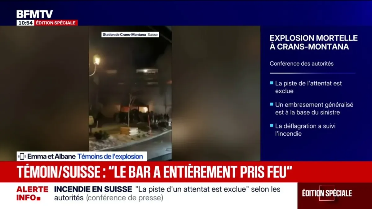 Explosion en Suisse: "Le plafond a pris feu et en quelques secondes ...