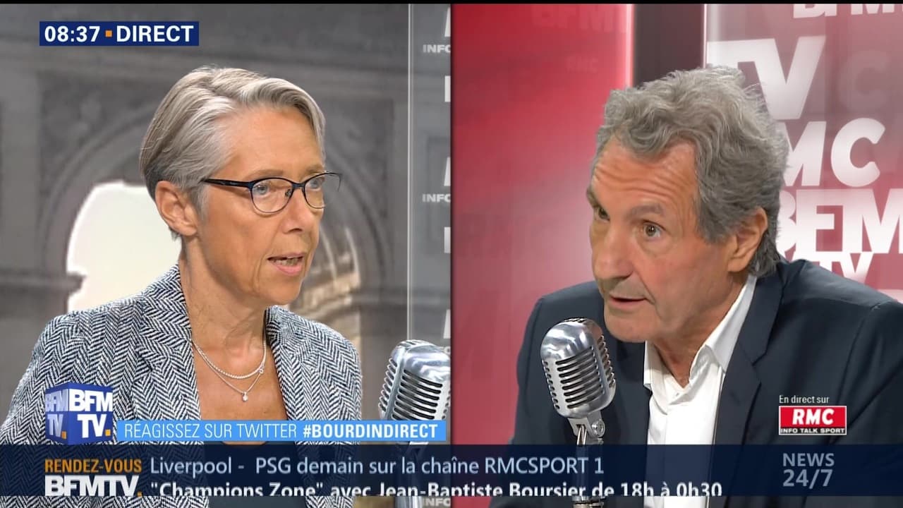 Elisabeth Borne face à Jean-Jacques Bourdin en direct