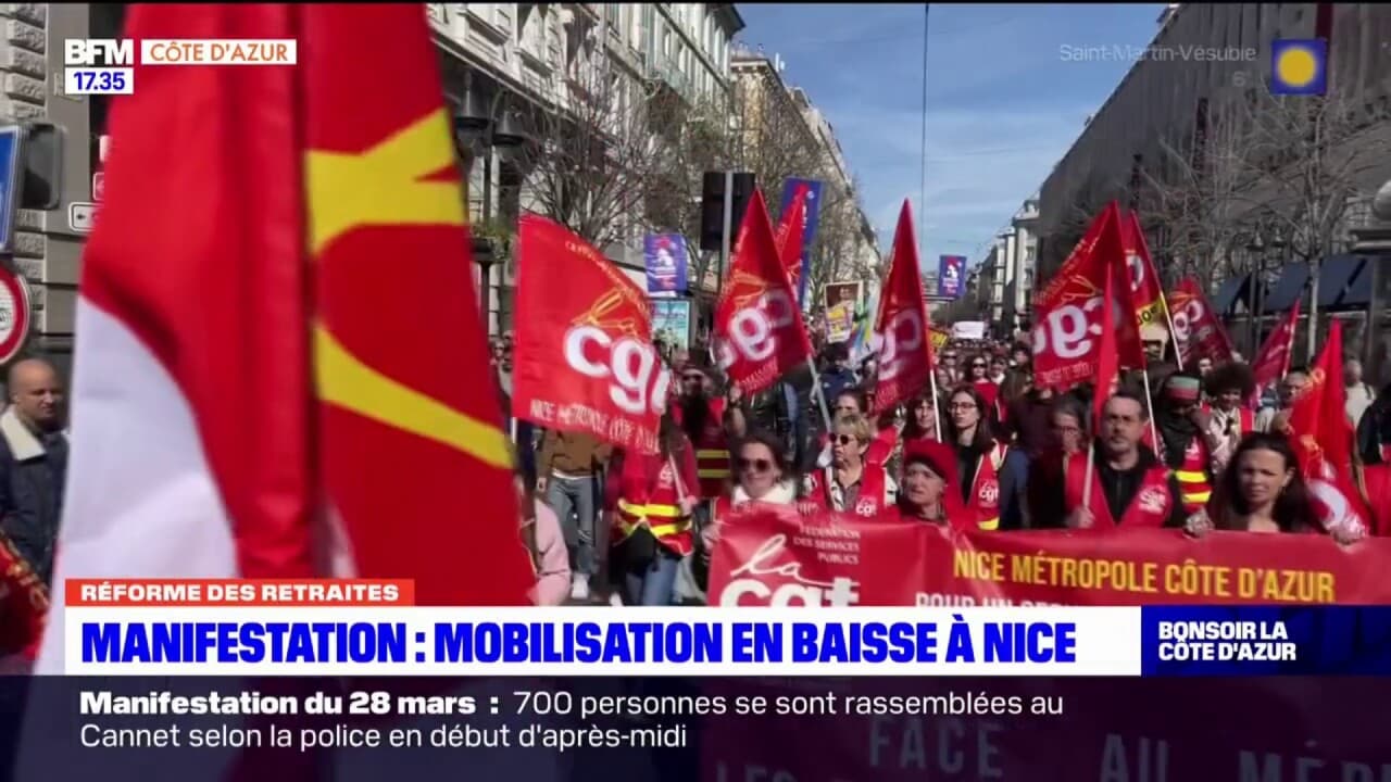 Manifestation Du 28 Mars Une Mobilisation En Baisse à Nice